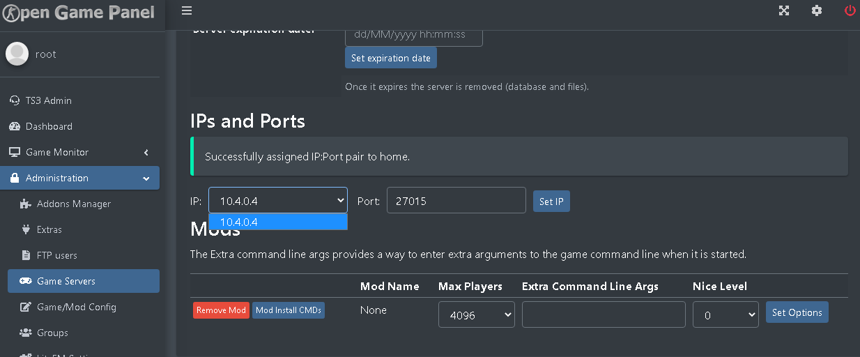 Open Game Panel (OGP) - Discussion Forum: I have a problem with the ip